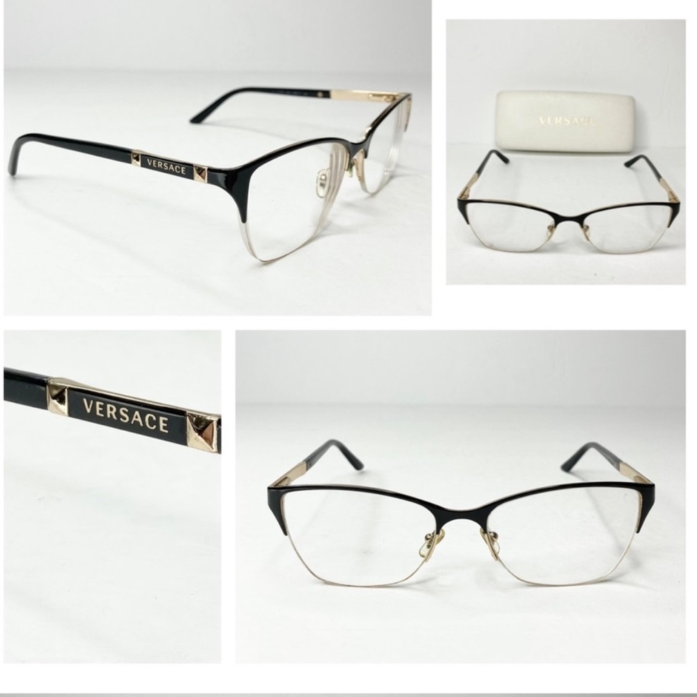 Versace Mod Black & Gold Eyeglasses Style: 1218 - Gem